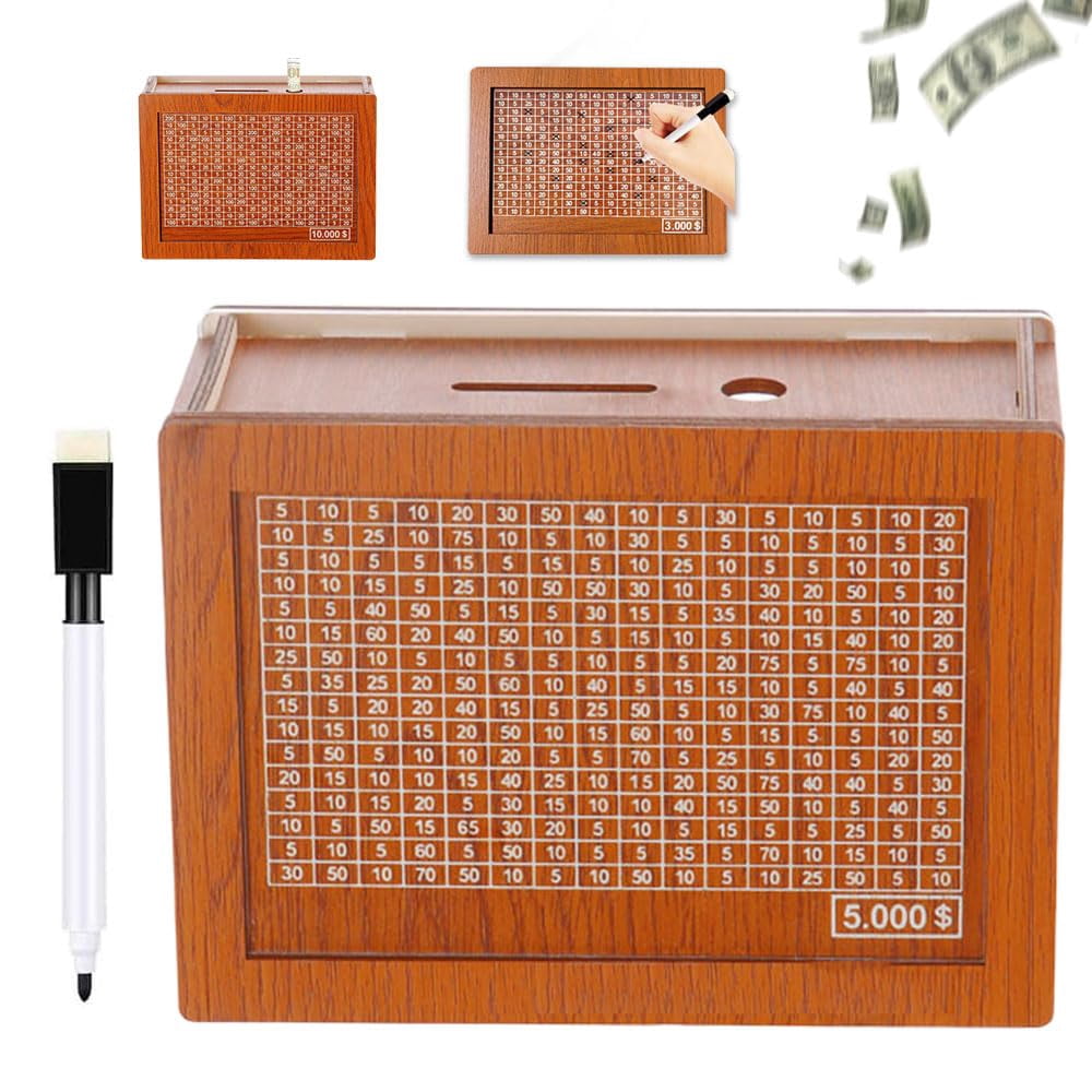 2026 Upgraded Cash Vault Wooden Savings Box, Retro Money Box, Wooden ...