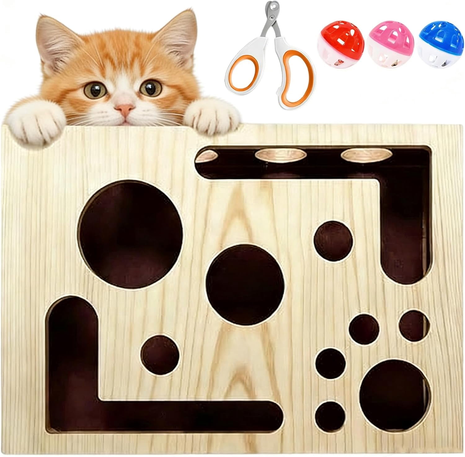 2026 Upgraded Cat Nail File Box with Bell Ball & Sandpaper Inside, Gift ...