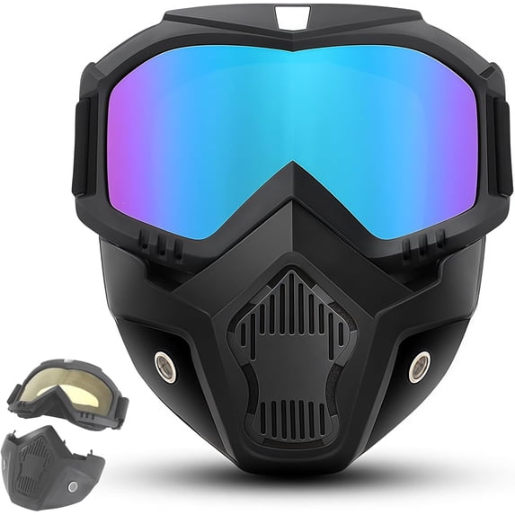 2026 Upgraded Detachable Full Face Goggle Mask, Grass Cutting Mask ...