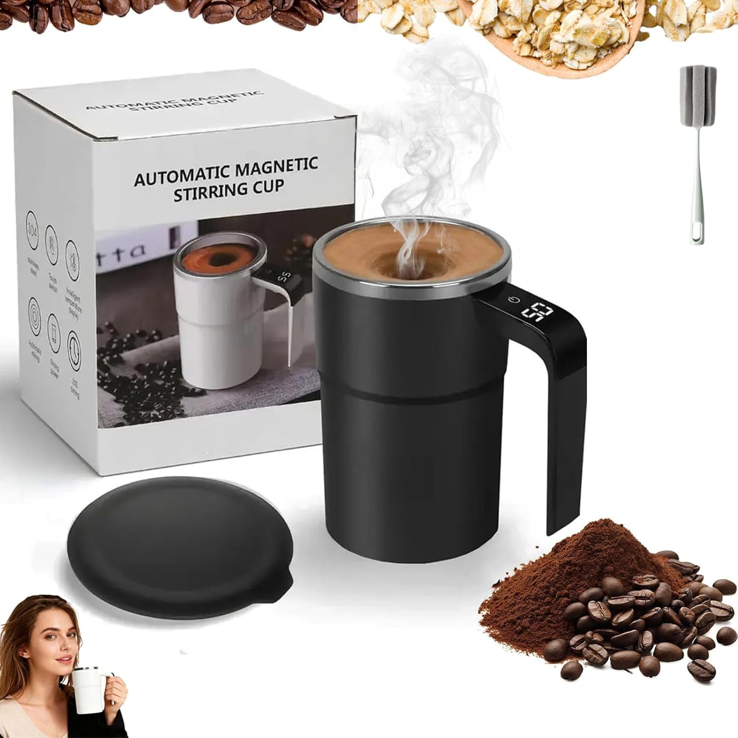 2026 Upgraded Electric Coffee Mug with A Built-in LCD Thermometer ...