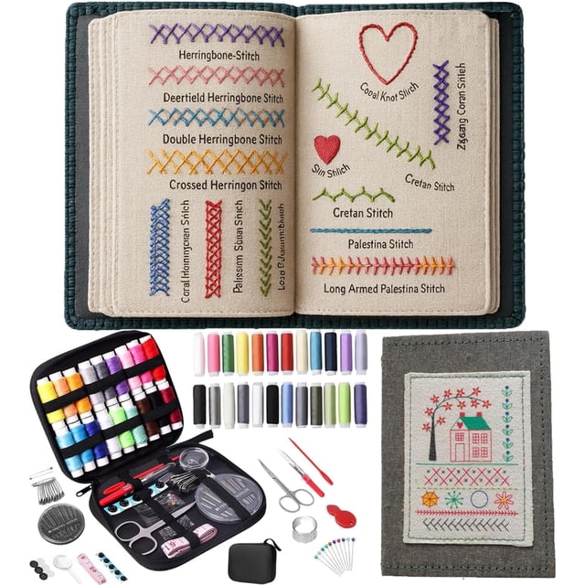 2026 Upgraded Embroidery Stitch Book Kit, 106 Patterns with Tools ...