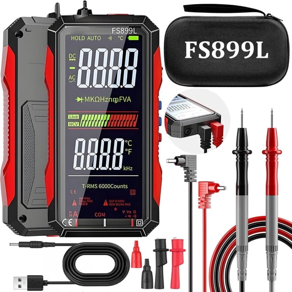 2026 Upgraded FS899L Multimeter, USB Rechargeable Digital Multimeter ...