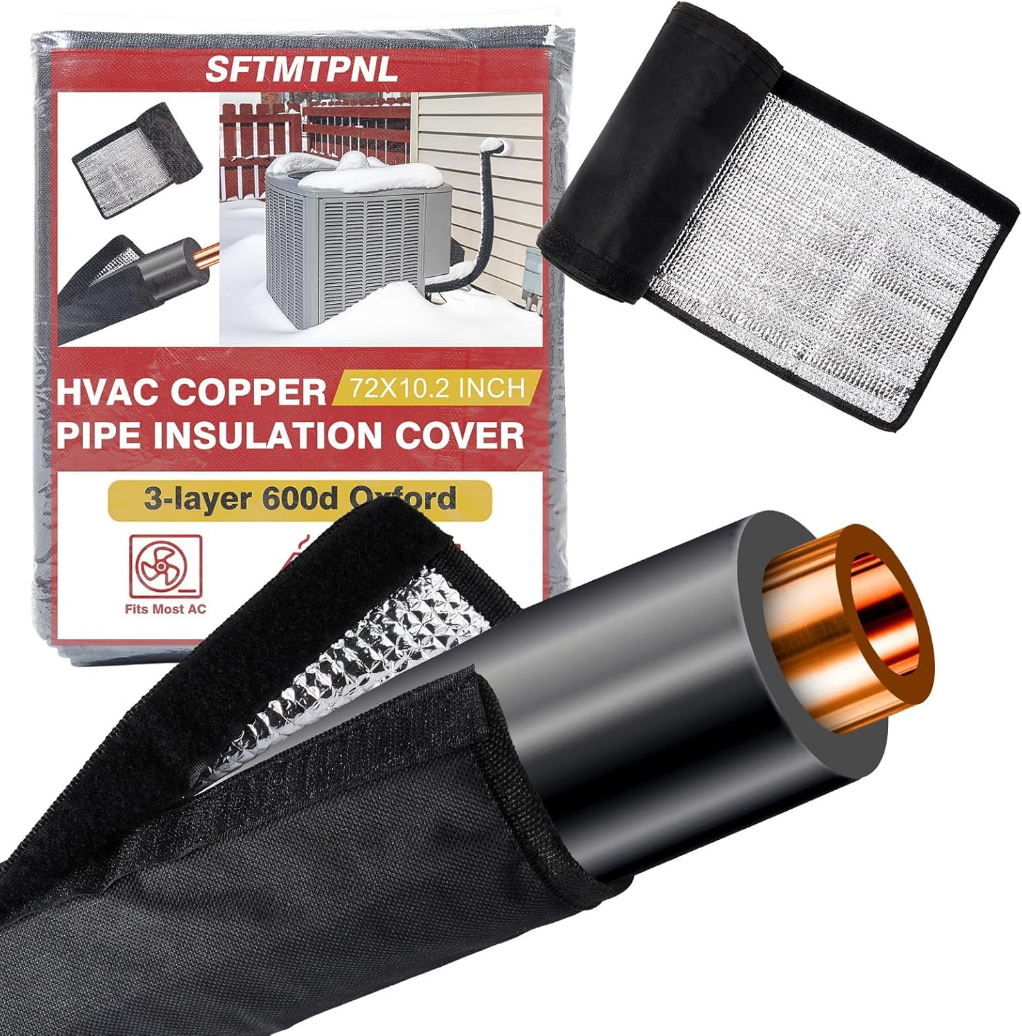 2026 Upgraded HVAC Copper Pipe Insulation Cover Ac Line Insulation Wrap ...