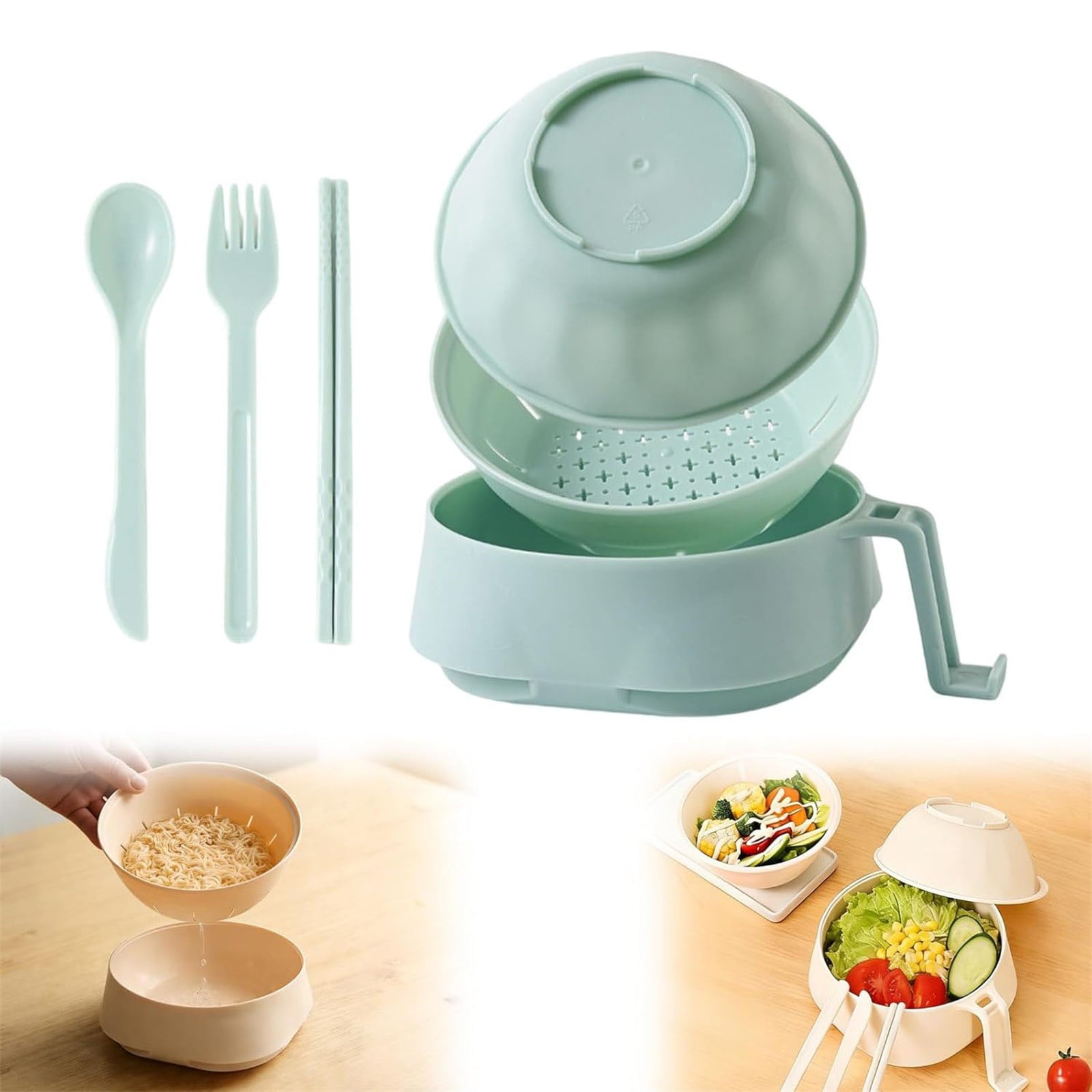 2026 Upgraded Microwave Ramen Cooker Bowl Set with Chopsticks, Noodle ...