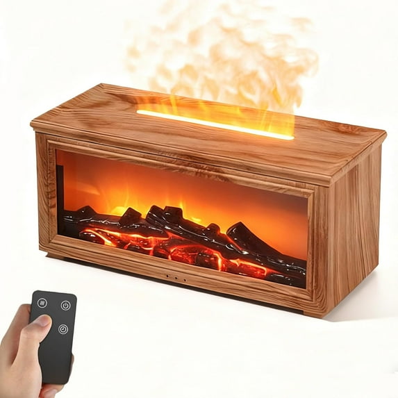 2026 Upgraded Realistic Flame Aroma Diffuser, 7 Colors Fireplace Fire ...