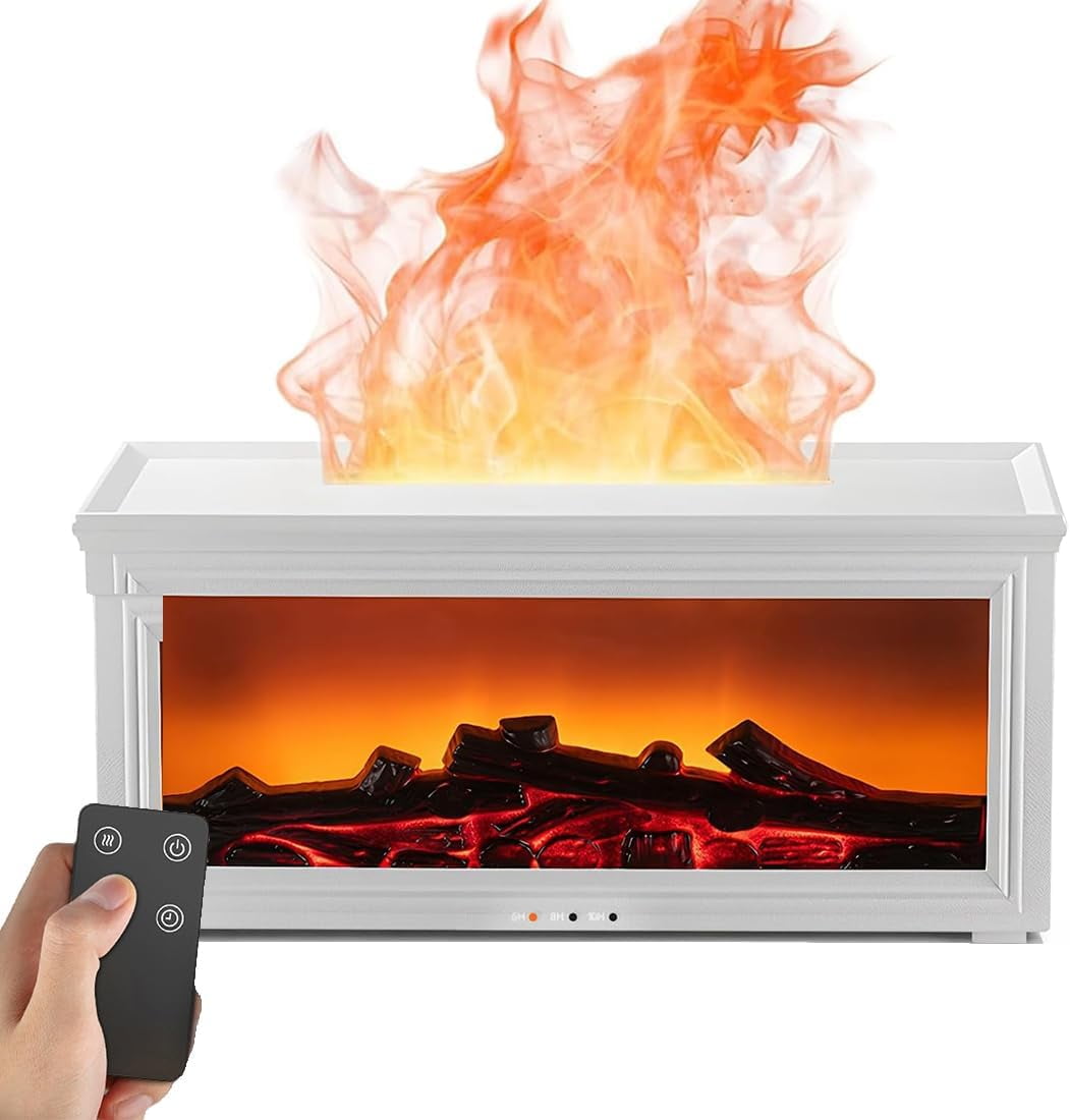 2026 Upgraded Realistic Flame Aroma Diffuser, 7 Colors Fireplace Fire ...