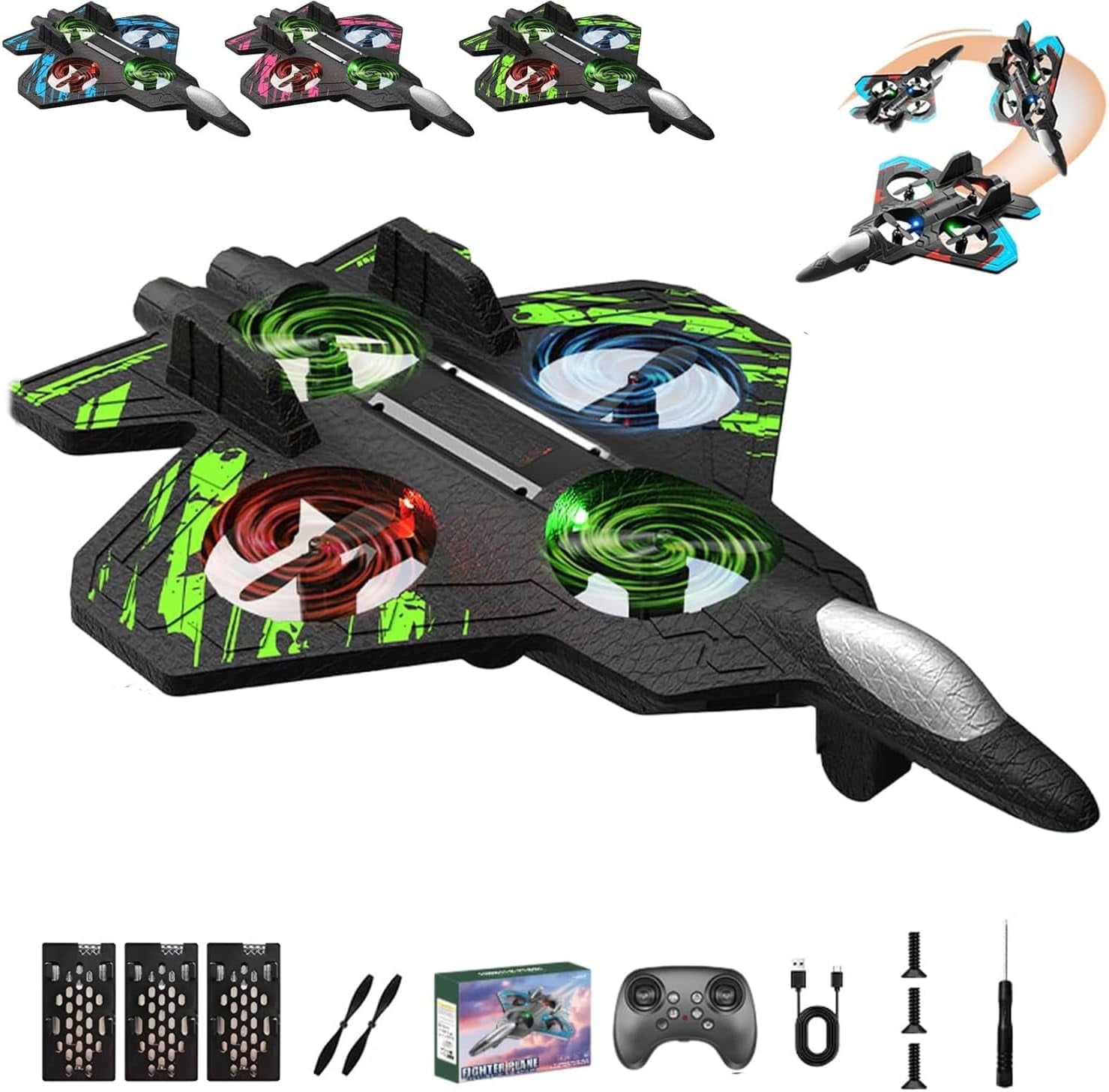 2026 Upgraded Skyriders RC Jet,360° Flip Stunt Fighter Jet Drone with ...