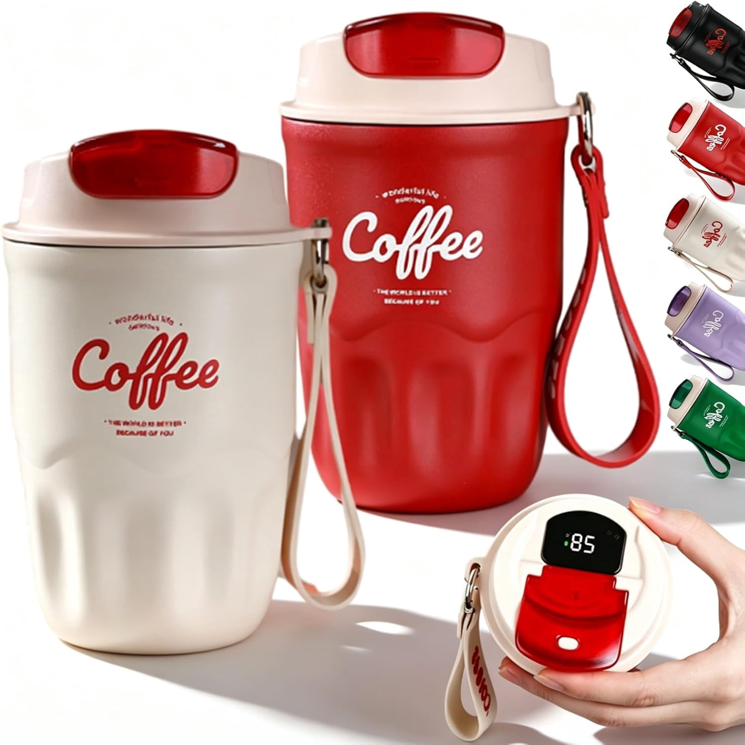 2026 Upgraded Smart LED Temperature Display Coffee Vacuum Flask, 1 ...