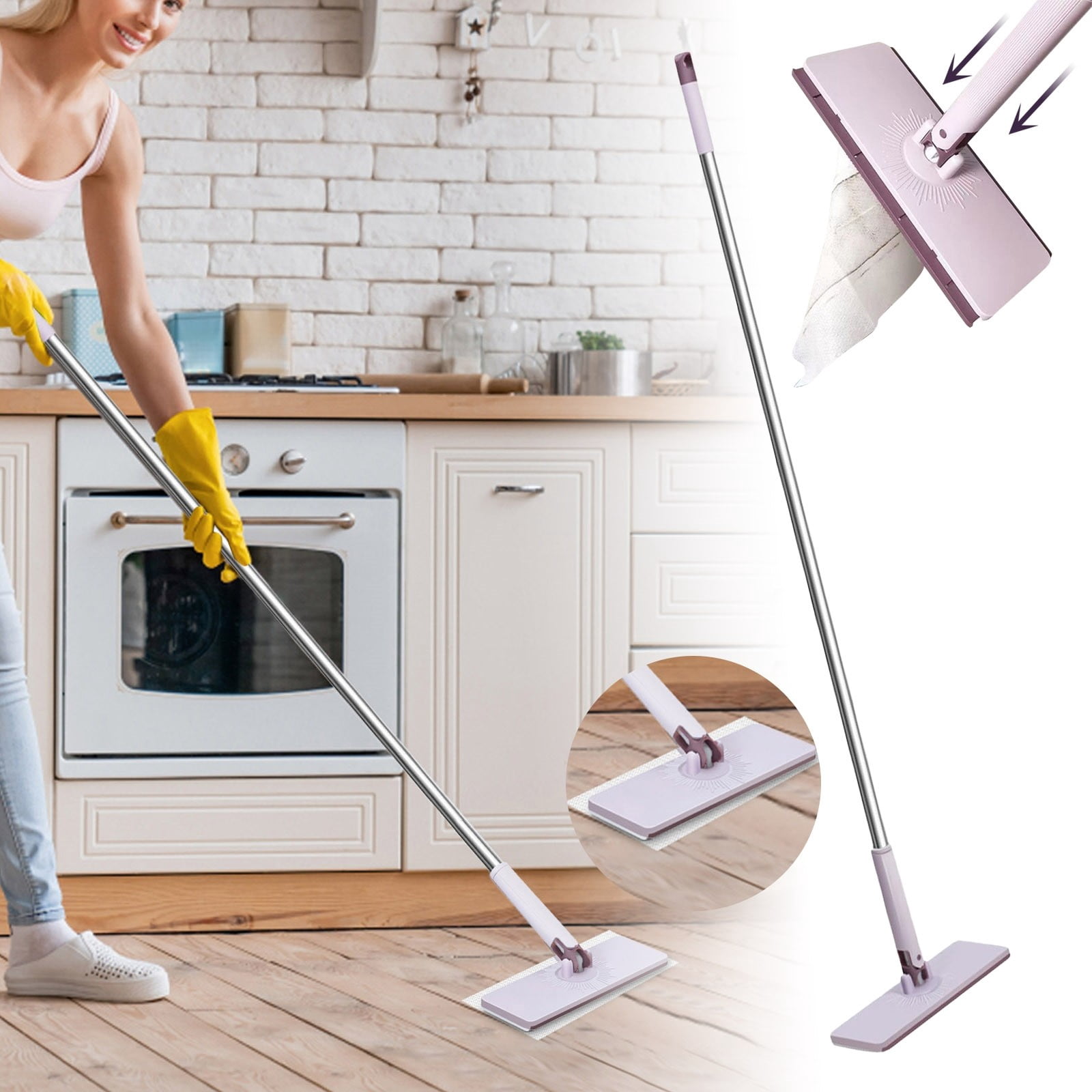 2026 Upgraded Snap Grip Mini Mop, Zero Touch Mini Mops, Cloth Changing MiniMop with Automatic ...