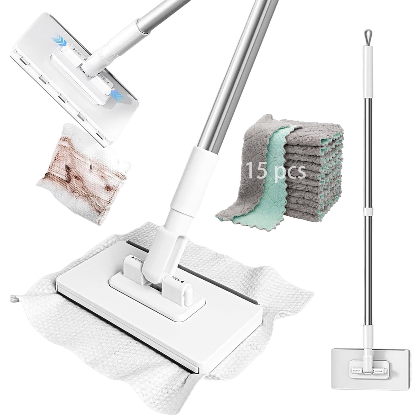 2026 Upgraded Snap Grip Mini Mop, Zero Touch Mini Mops, Cloth Changing ...