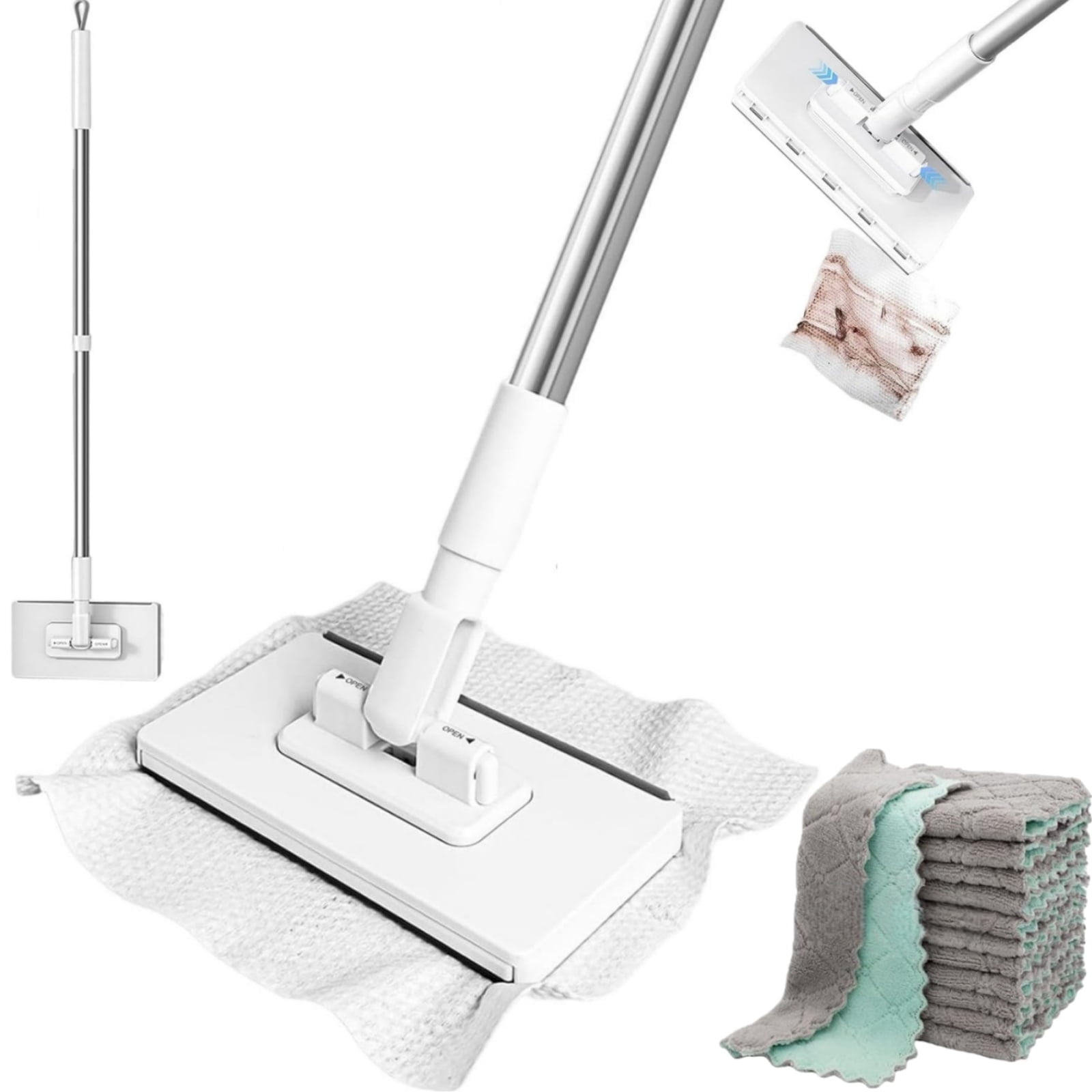 2026 Upgraded Snap Grip Mini Mop, Zero Touch Mini Mops, Disposable Dust ...