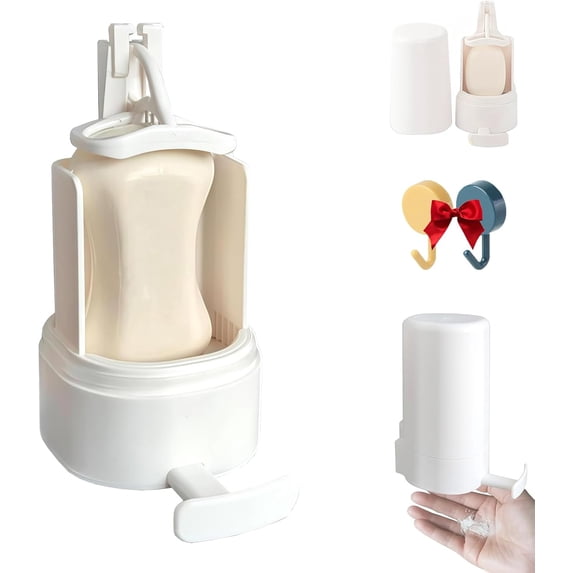 2026 Upgraded Soap Crusher Dispenser for Bar Soap, Wall-Mounted ABS ...