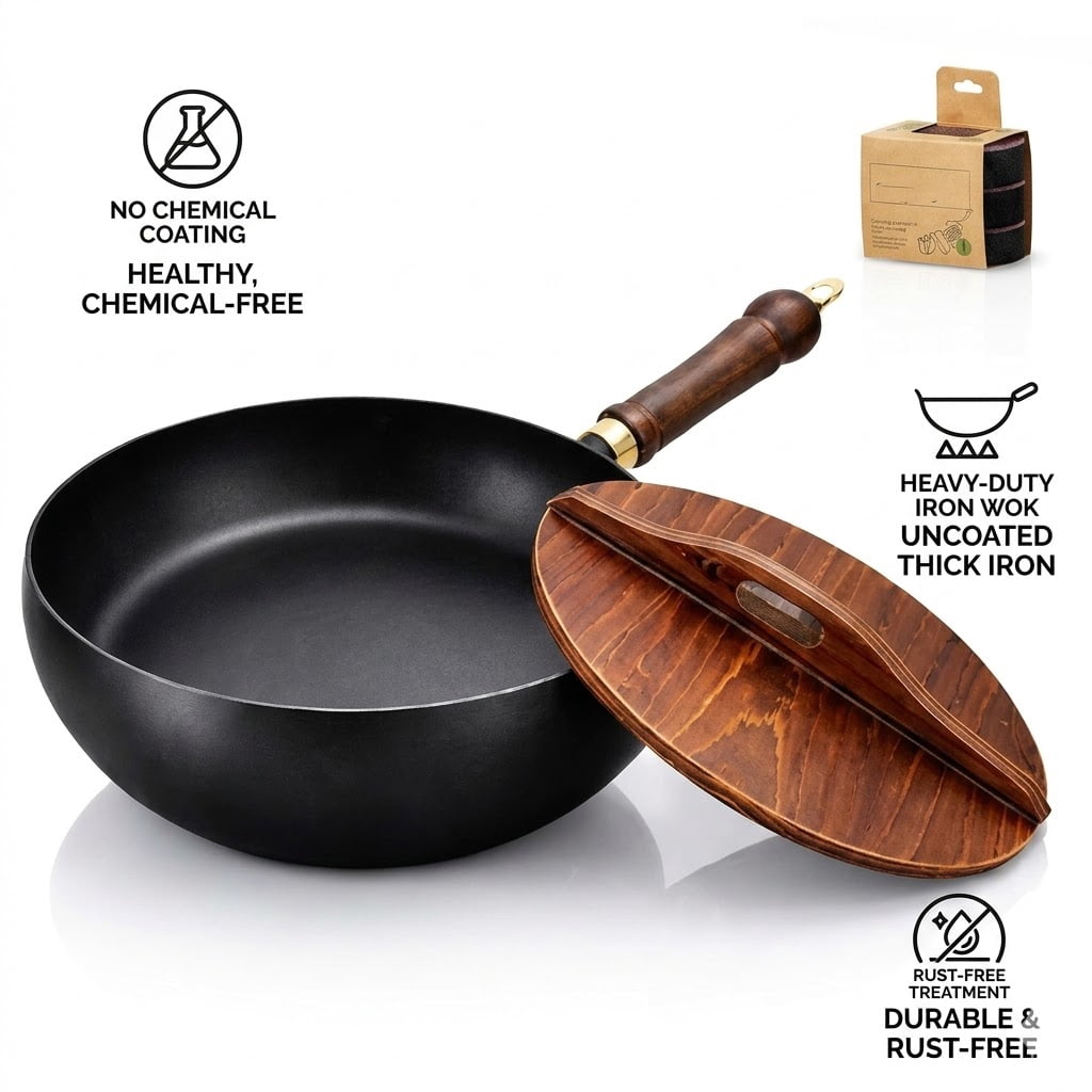 2026 Upgraded Uncoated Thick Iron Pot, Japanese Hand-Forged Non-Stick ...