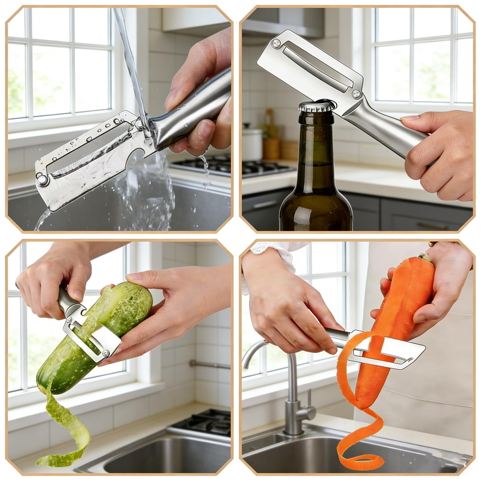 2026 Upgraded Zero Deformation Kitchen Peeler, Thickened Metal Dual ...