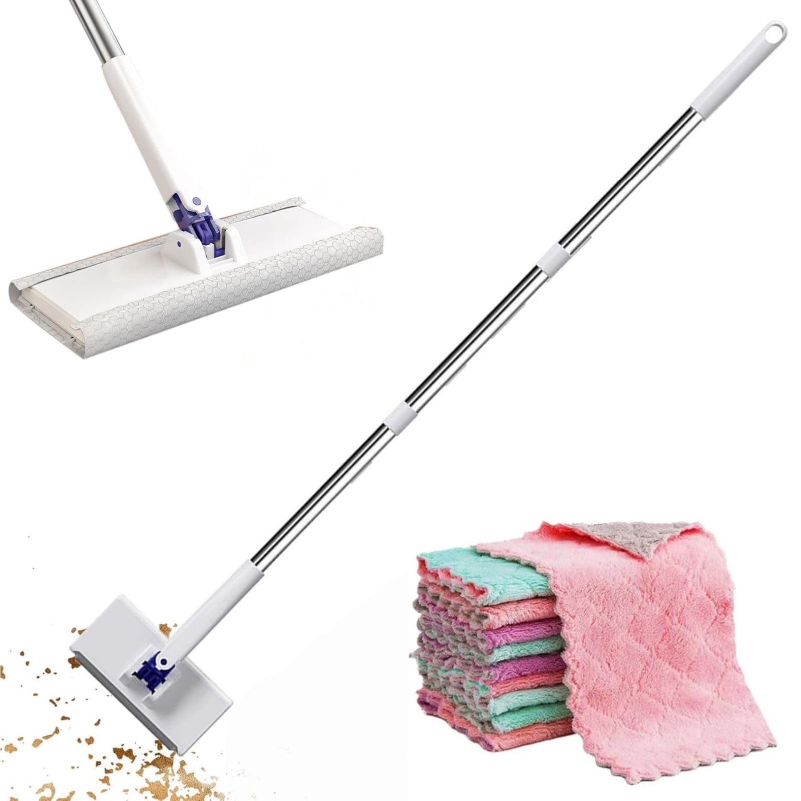 2026 Upgraded Zero Touch Snap-Grip Mini Mop, Disposable Dust Mop ...