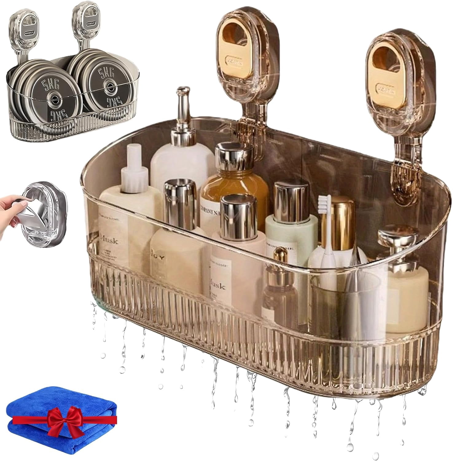 2026 Upgrades No-Drill Bathroom Suction Storage Box–Large Capacity ...