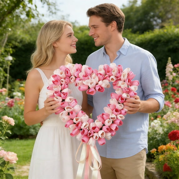 2026 Valentine's Day Decor Wreaths, Valentines Heart Shaped Wreath for ...