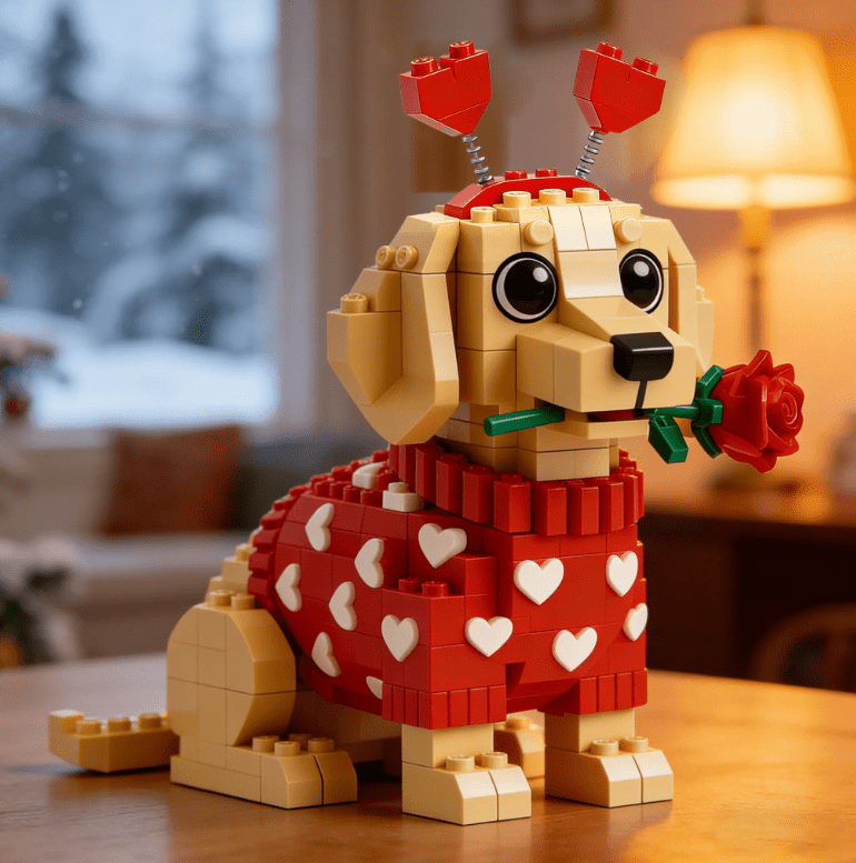 2026 Valentine's Day Edition Labrador Brick Set Customizable 3d Model ...