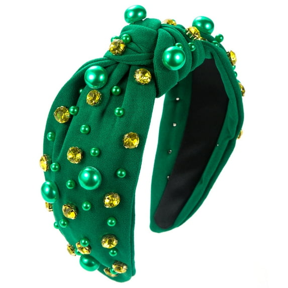 2026 Valentine's Day Pearl Rhinestone Headband Light Luxury Twist ...