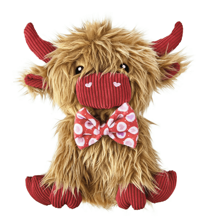 Valentine's Day Velvet Moo Dog Toy, Red and Brown, 9"，2026 Valentines ...