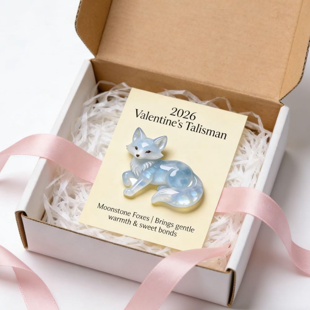 2026 Valentine’s Talisman: Moonstone Fox - Calming Healing Crystal ...