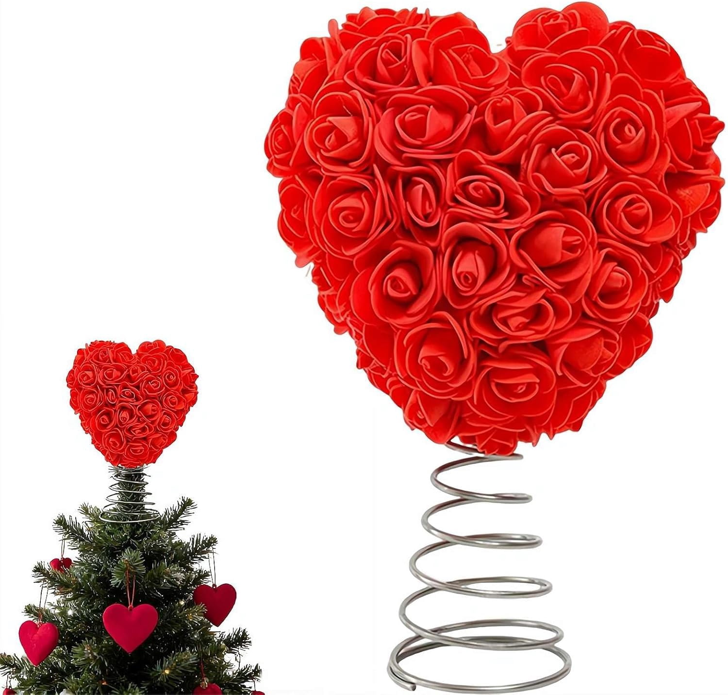 2026 Valentines Tree Topper Valentine Tree Decorations Rose Heart Trees ...