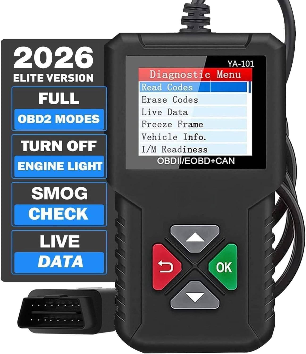 2026 Ver. OBD2 Scanner YA-101 Code Reader for Check Engine Light,O2 ...