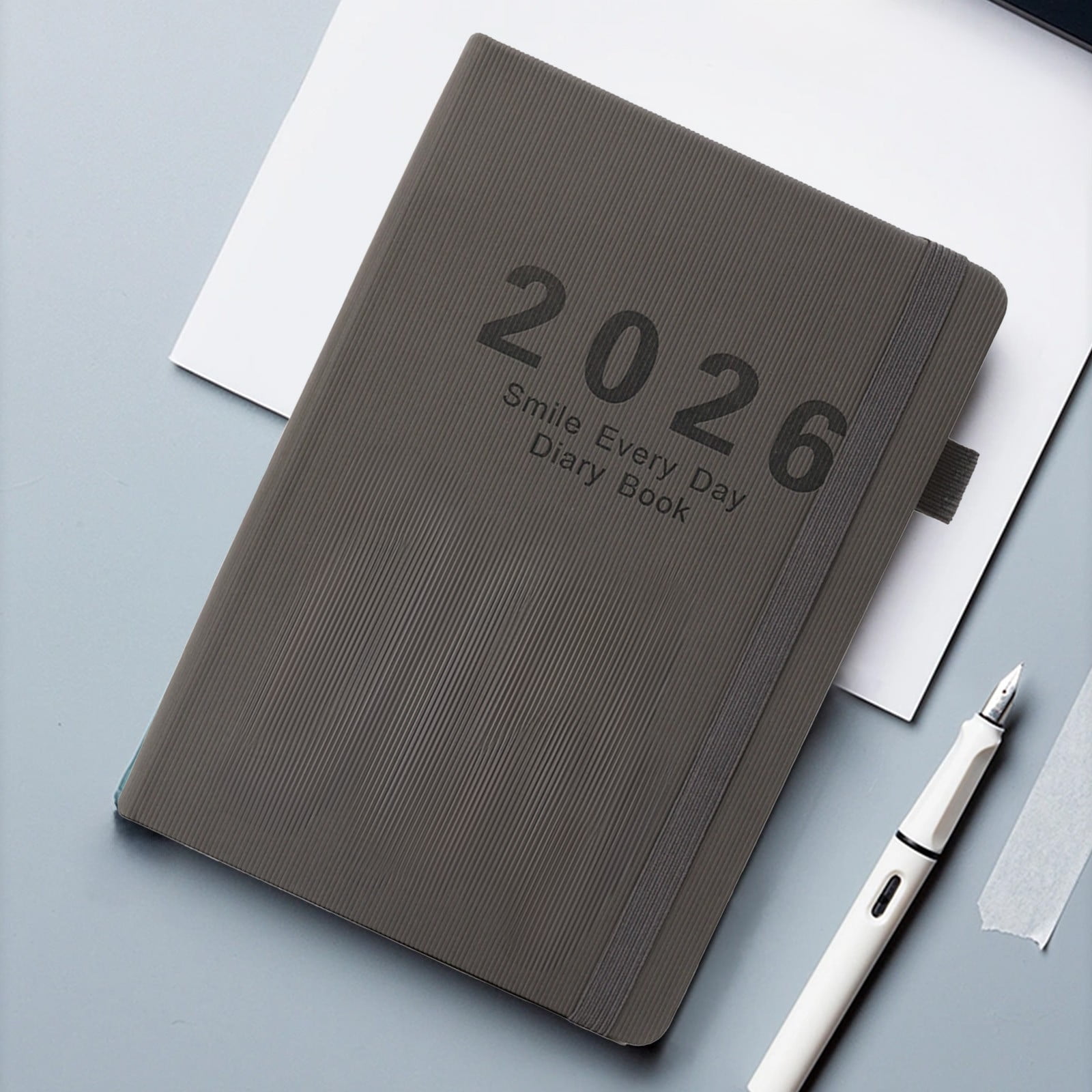 2026 Vertical Calendar Notebook, Daily Planner with Strap, English ...