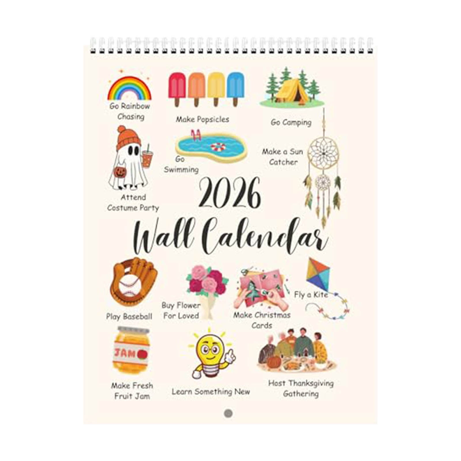 Vertical Monthly Wall Calendar 2026 8.3 X 11.7 Inch Cute Design 12 ...