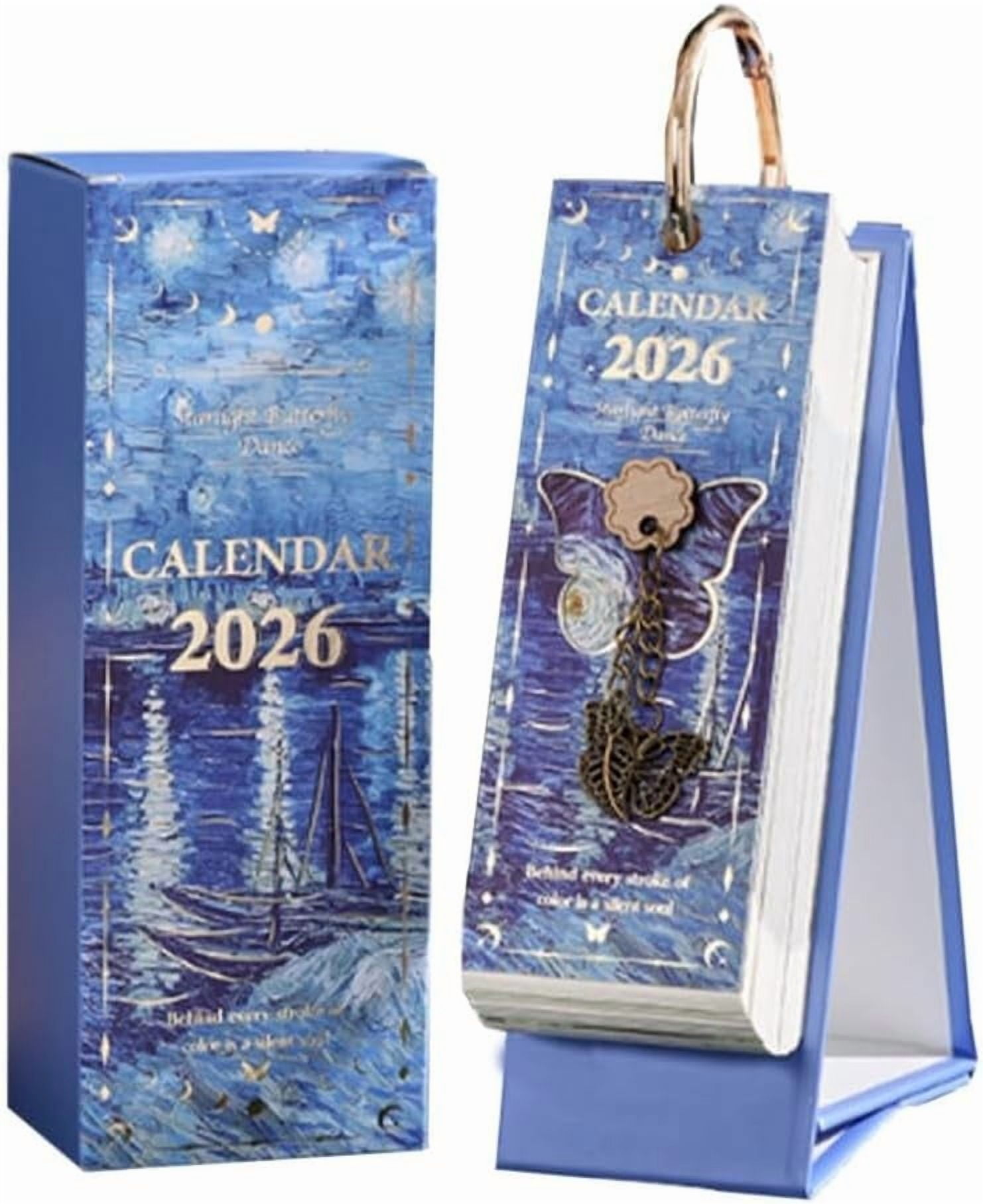2026 Vintage European Style Oil Painting Flip Calendar, 2026 Small 3D ...