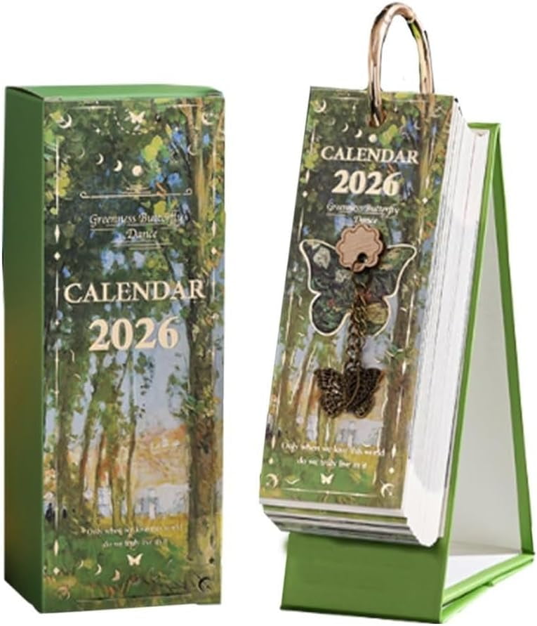 2026 Vintage European Style Oil Painting Flip Calendar, 2026 Small 3D ...