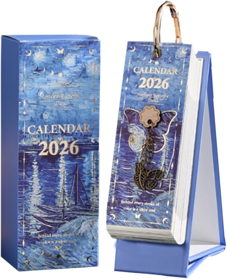 2026 Vintage European Style Oil Painting Flip Calendar, Creative Daily ...