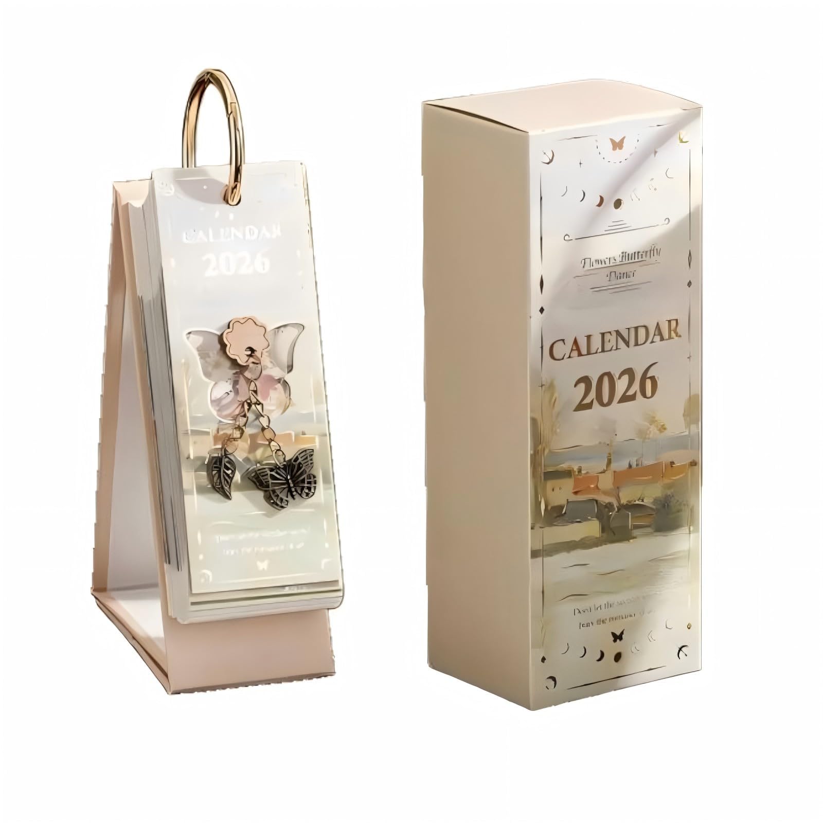 2026 Vintage European Style Oil Painting Flip Calendar, Desktop Flip ...