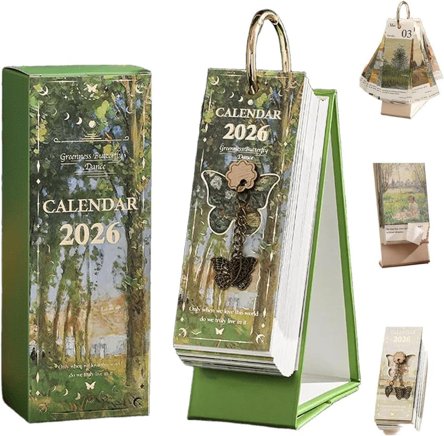 2026 Vintage European Style Oil Painting Flip Calendar, Elegant Desk ...