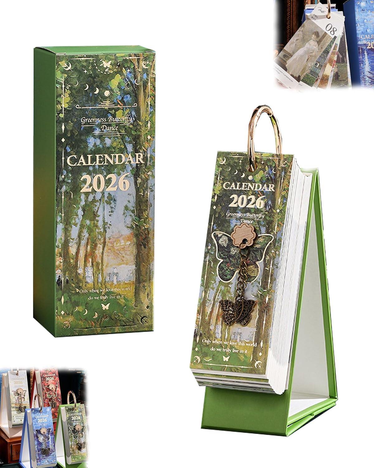 2026 Vintage European Style Oil Painting Flip Calendar,Elegant Desktop ...
