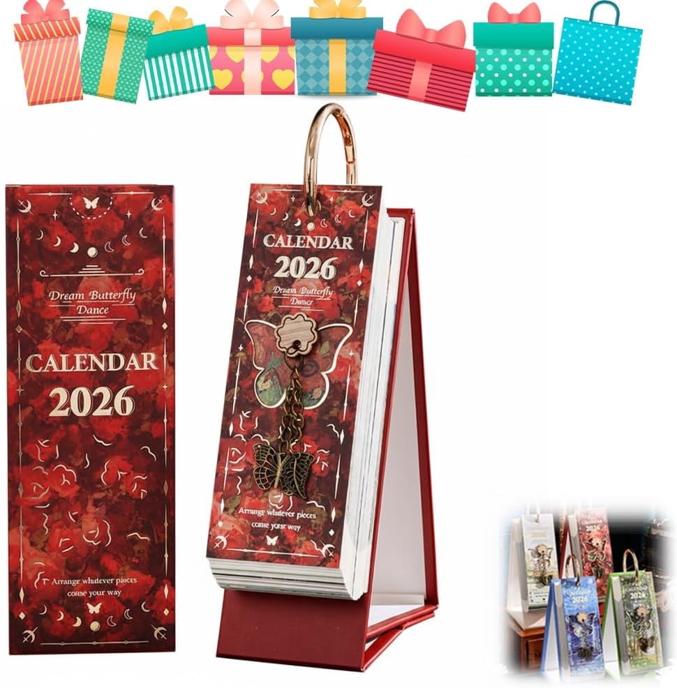 2026 Vintage European Style Oil Painting Flip Calendar,Elegant Desktop ...