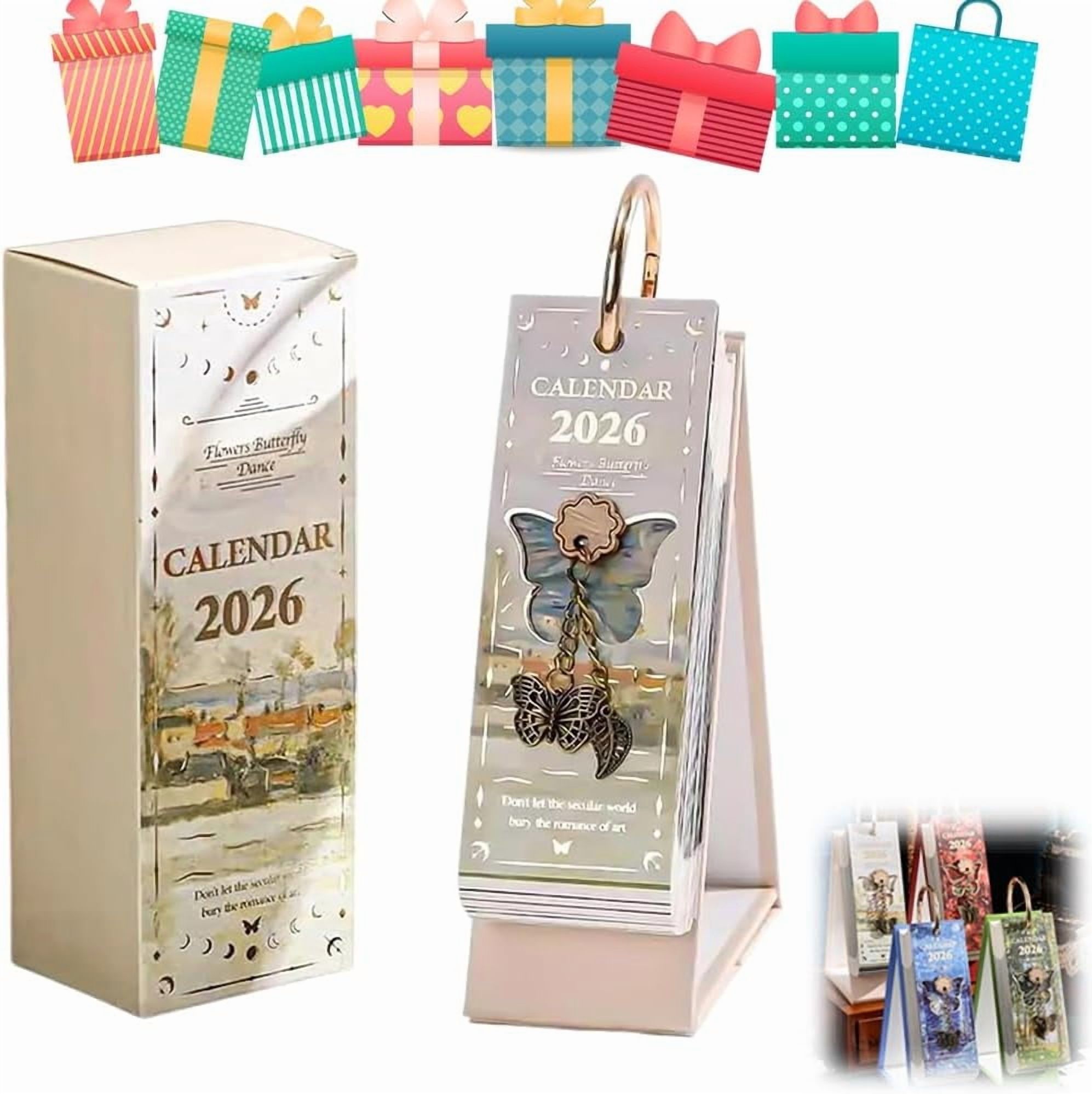 2026 Vintage European Style Oil Painting Flip Calendar,Elegant Desktop ...
