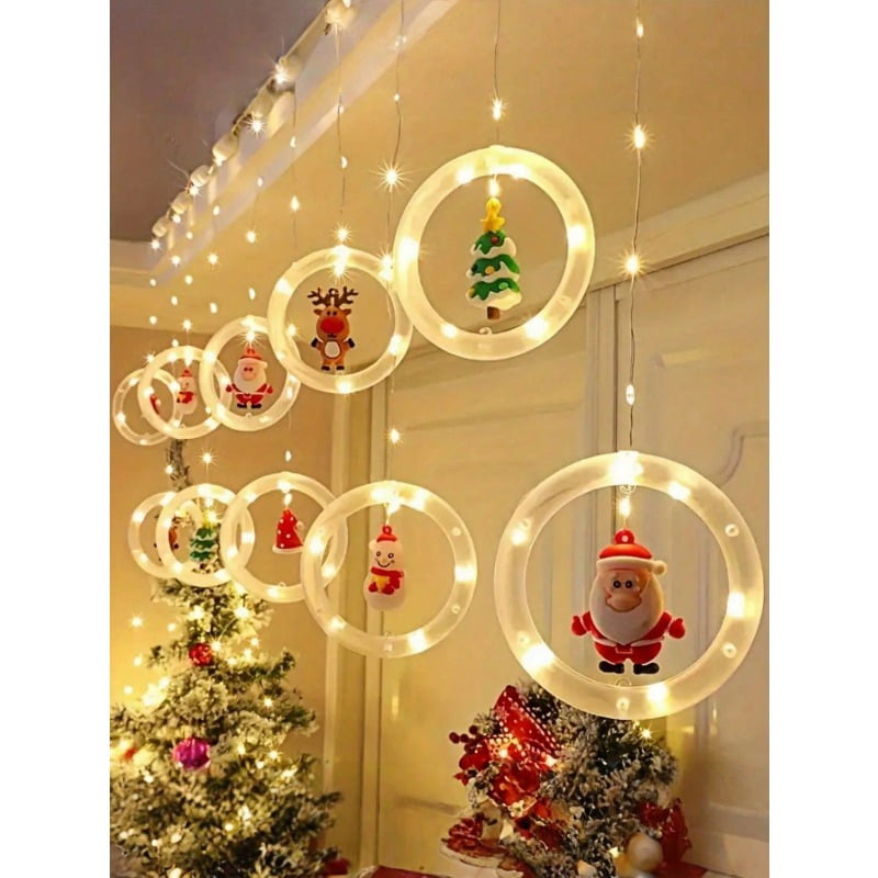 2026 Vintage LED Christmas Curtain Lights - USB Powered Holiday String ...
