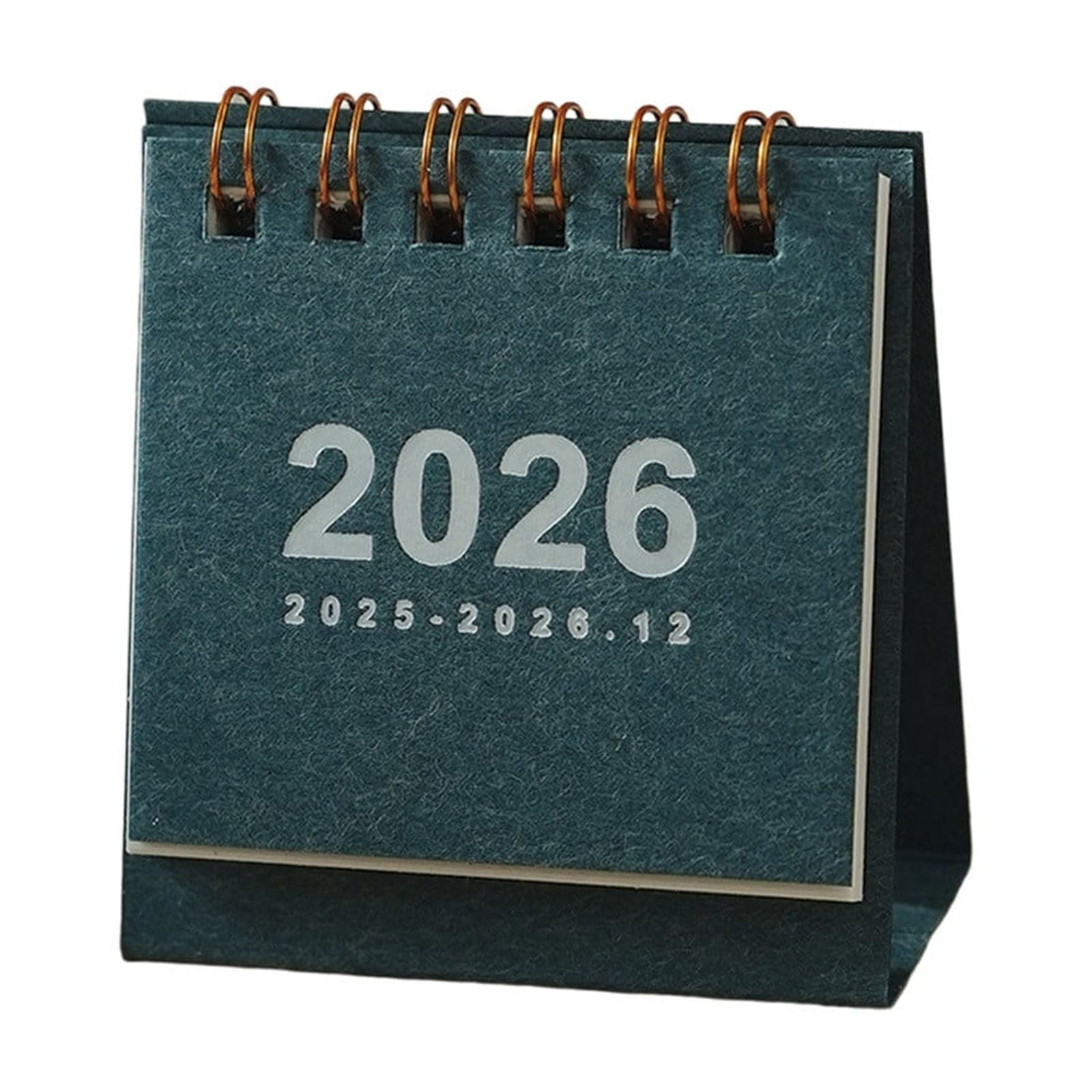 2026 Vintage Mini Desk Calendar Blue - 15-Month Coil Bound Portable ...