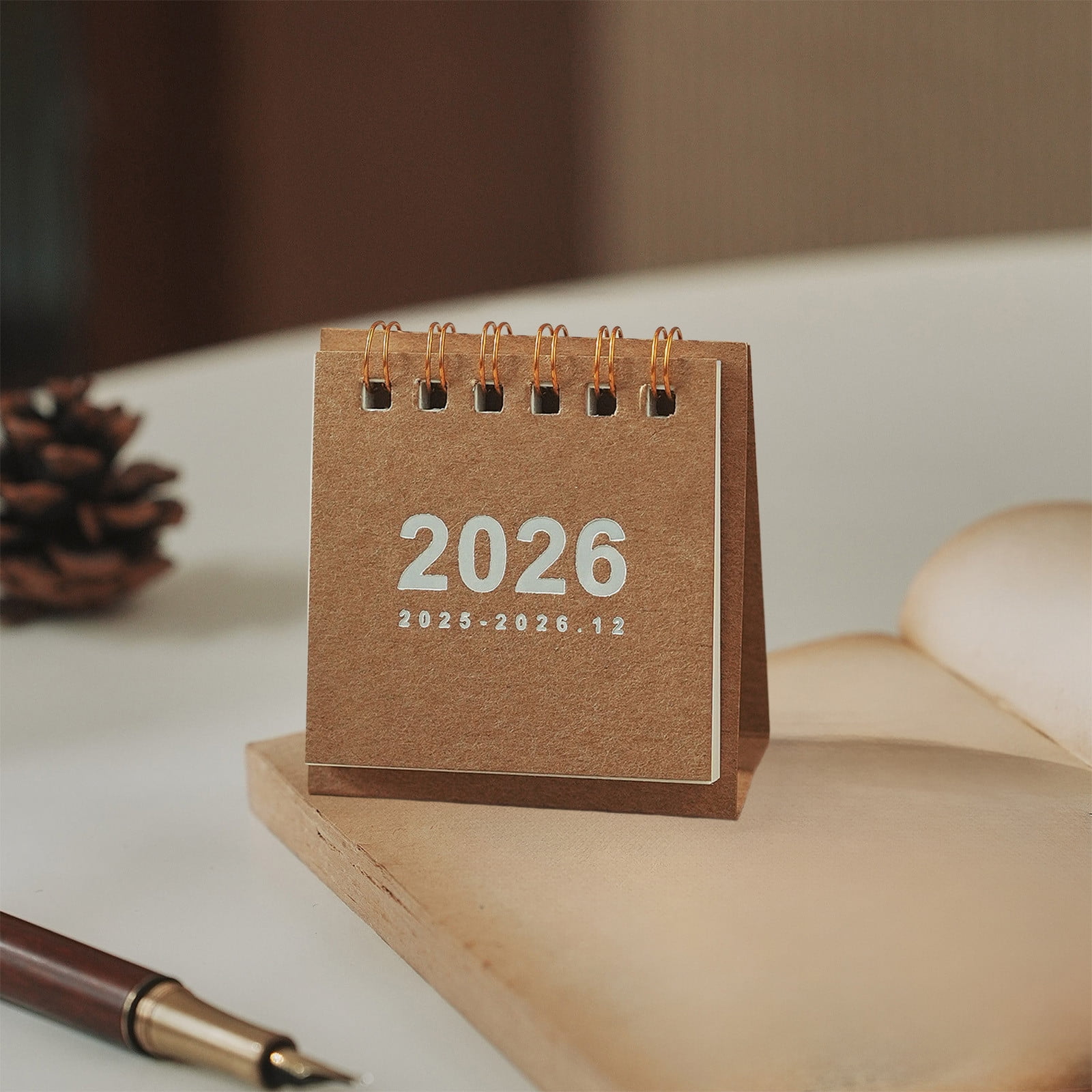 2026 Vintage Mini Desk Calendar Portable Coil Calendar Student Desktop ...