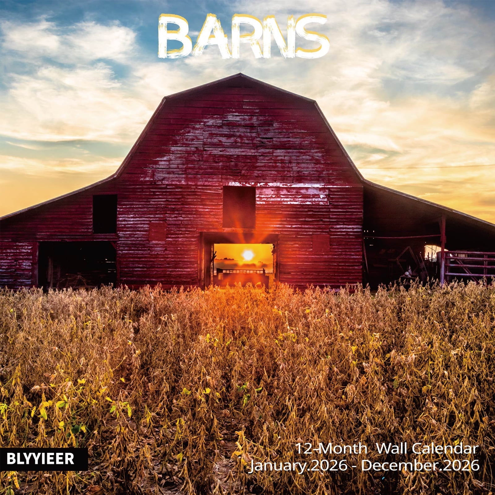 2026 Wall Calendar Barns | 12 Monthly Hangable Barns Calendars | 12" x ...
