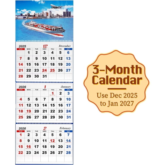 2026 Wall Calendar Calendar 2026 Monthly Calendar Large 3 Month Wall ...