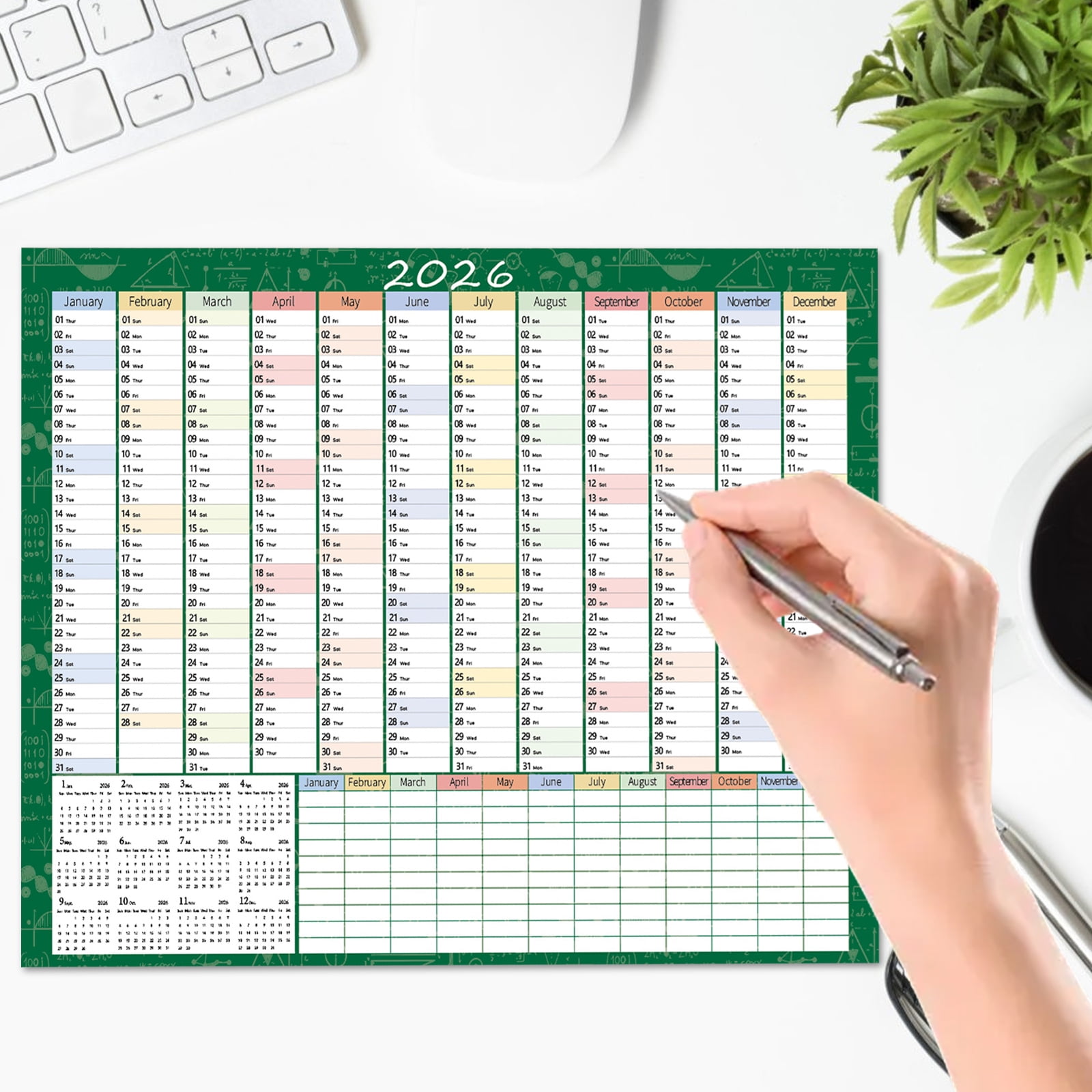2026 Wall Calendar and Desk Calendar, English Version Yearly Planner ...