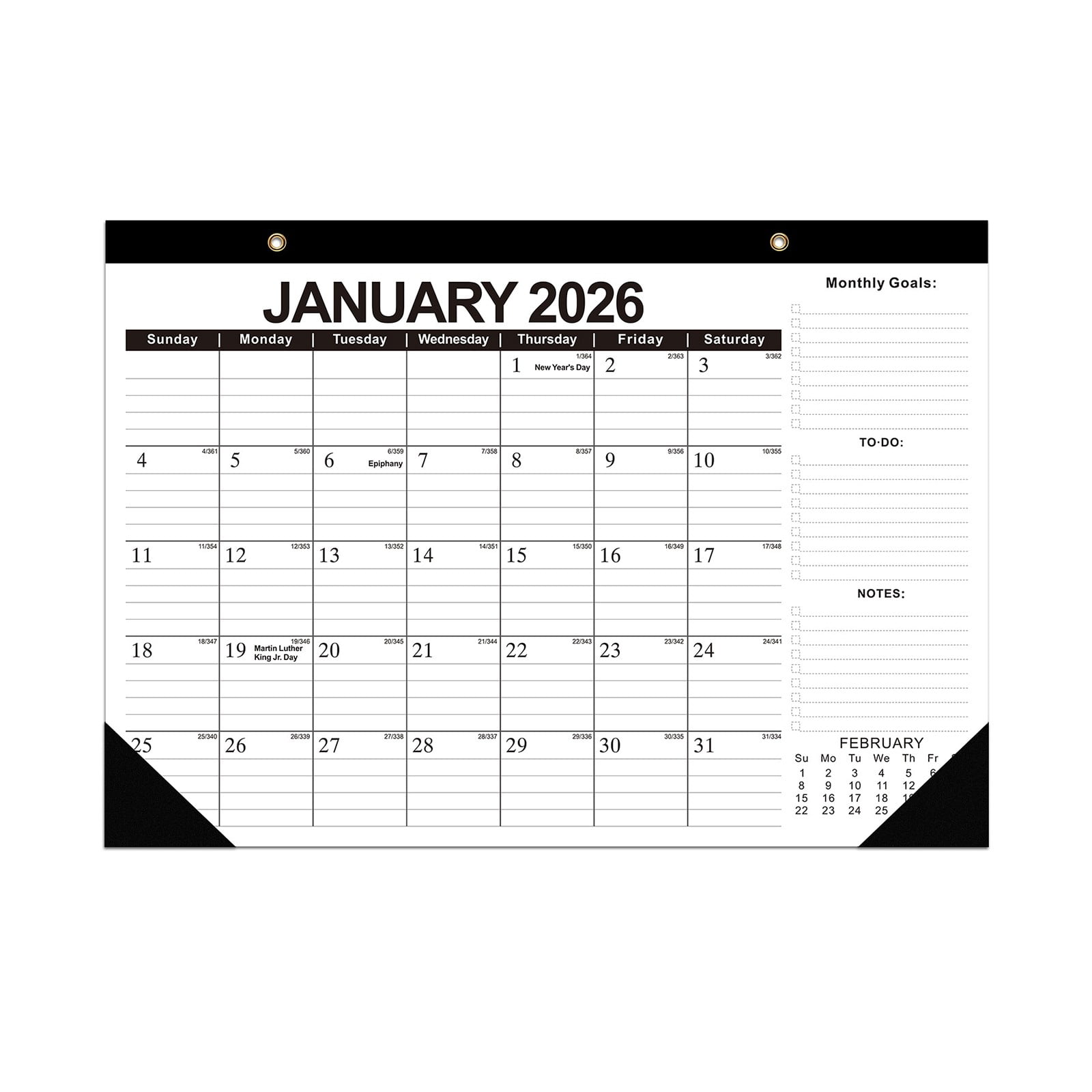 2026 Wall Calendar Desk Calendar Planner, 18-Month Extended Planning ...