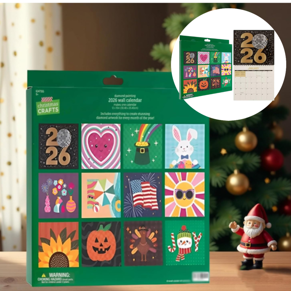 2026 Wall Calendar Diamond Painting Kit - DIY Diamond Art Calendar 2026 ...