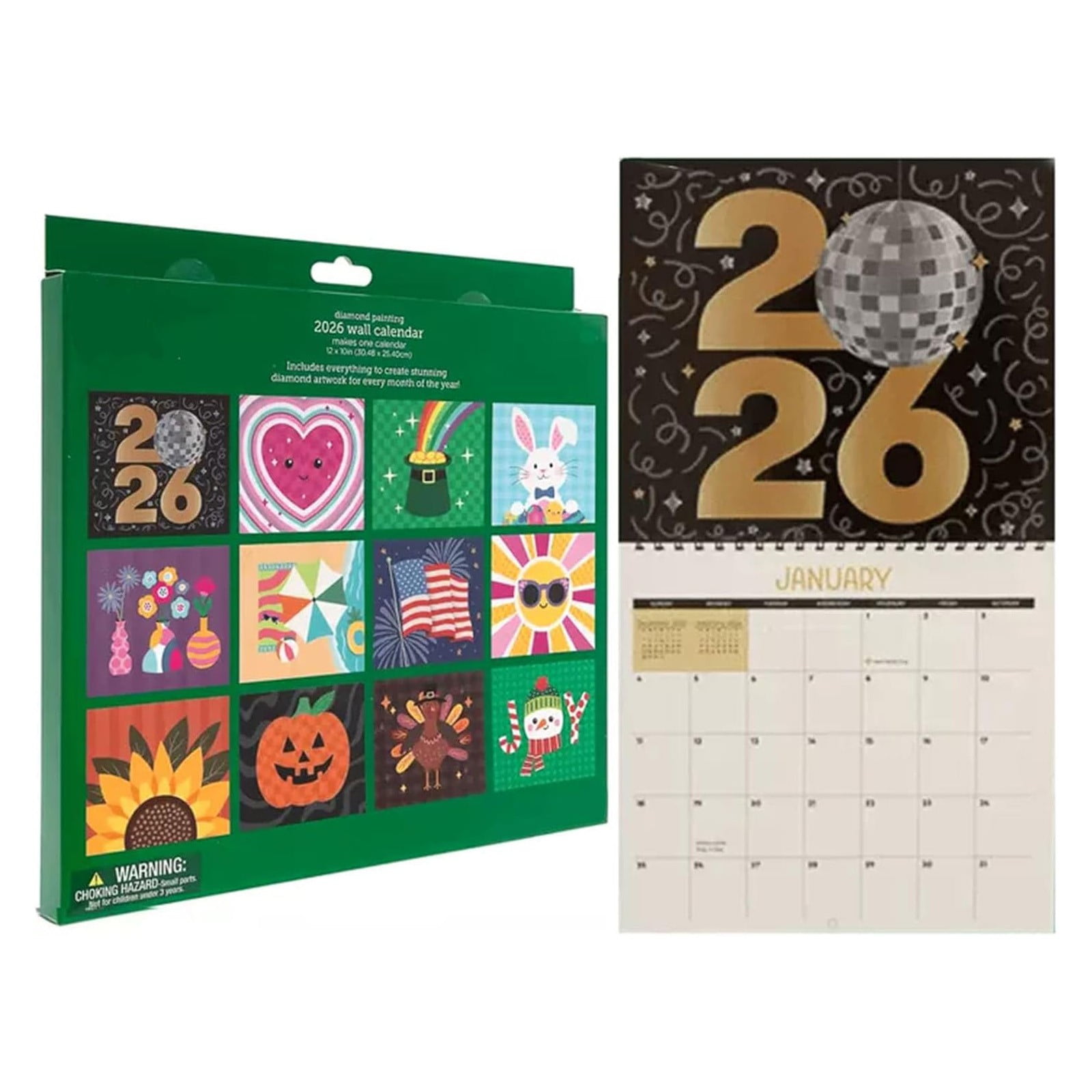 2026 Wall Calendar Diamond Painting Kit - DIY Diamond Art Calendar 2026 ...