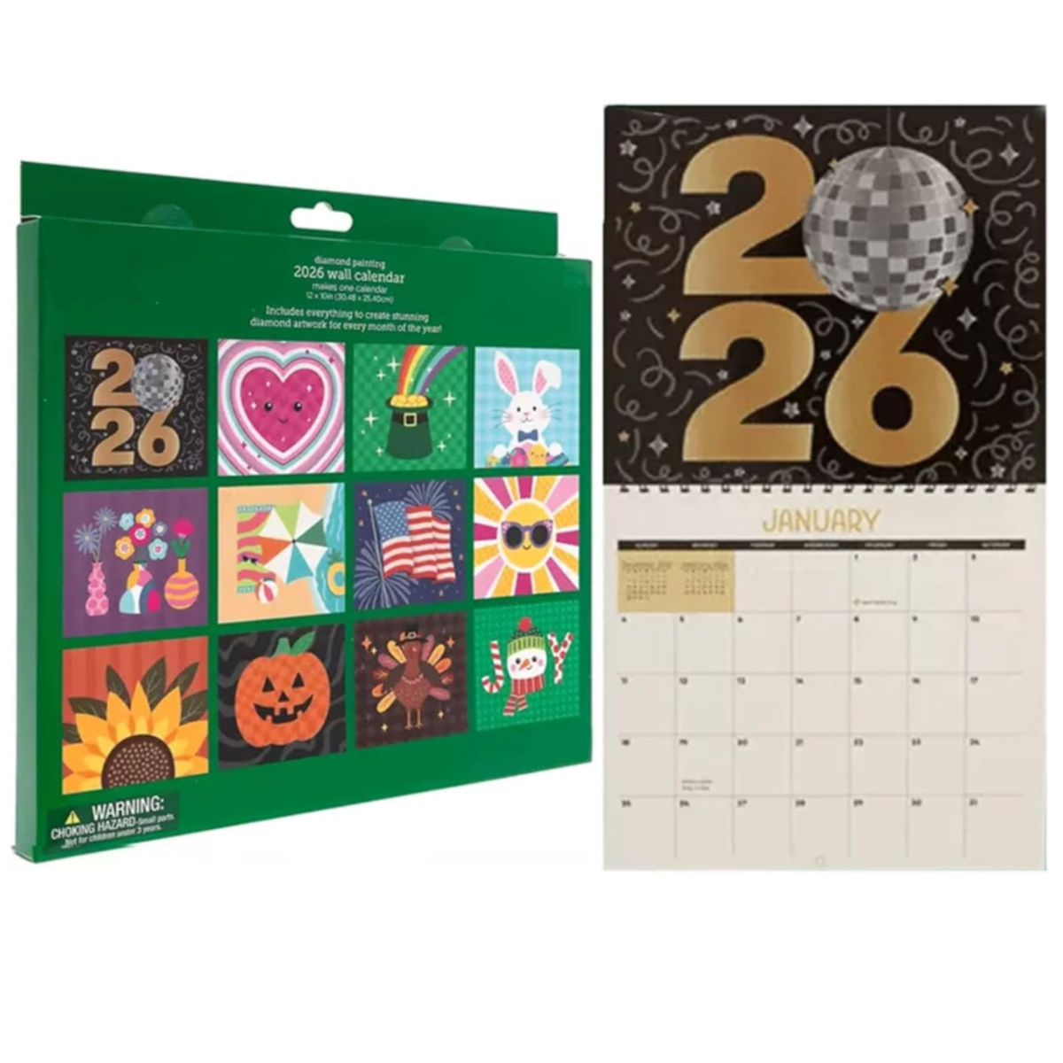 2026 Wall Calendar Diamond Painting Kit - DIY Diamond Art Calendar 2026 ...