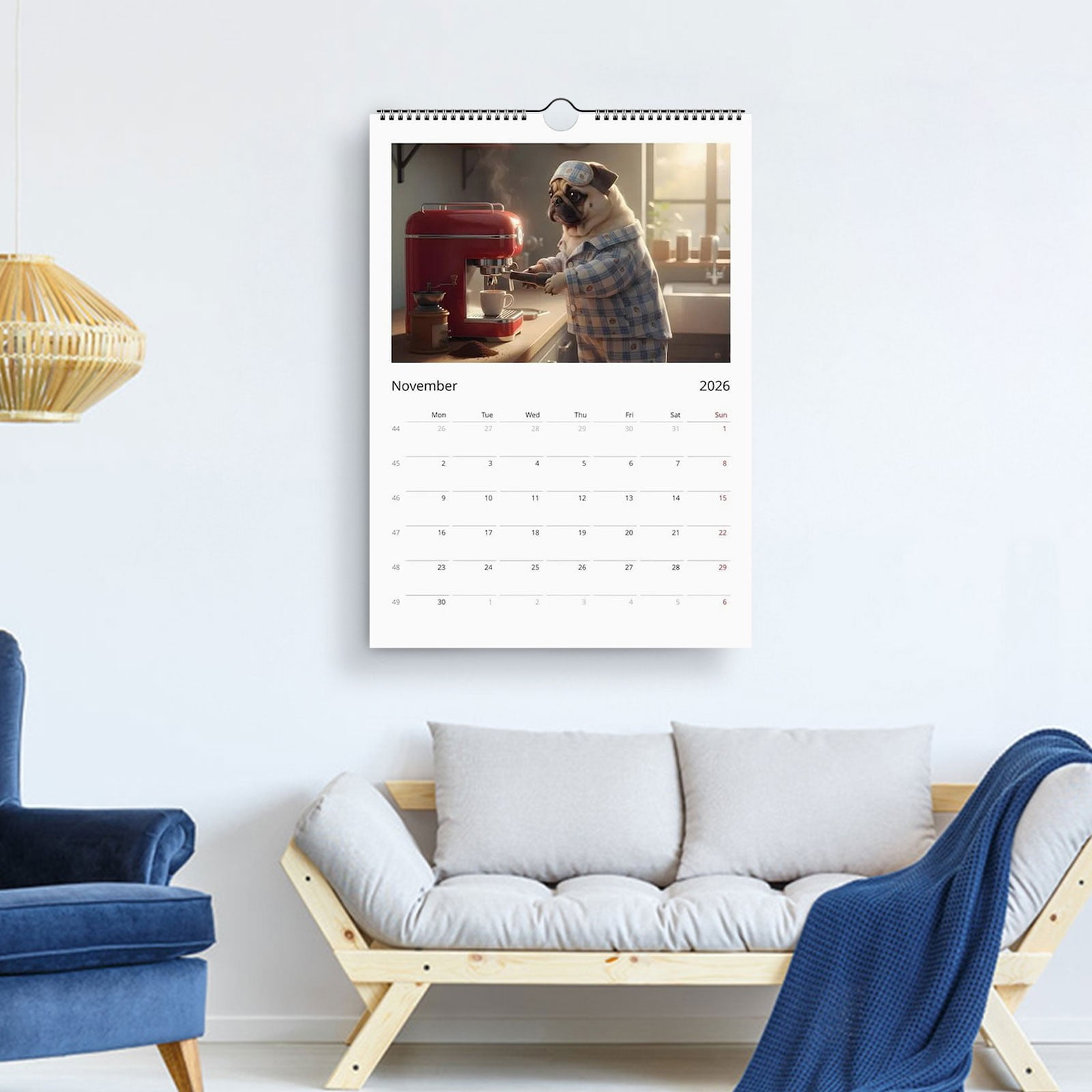 2026 Wall Calendar Dogs 12 Month Jan 2026 - Dec 2026 - Daily Activities ...