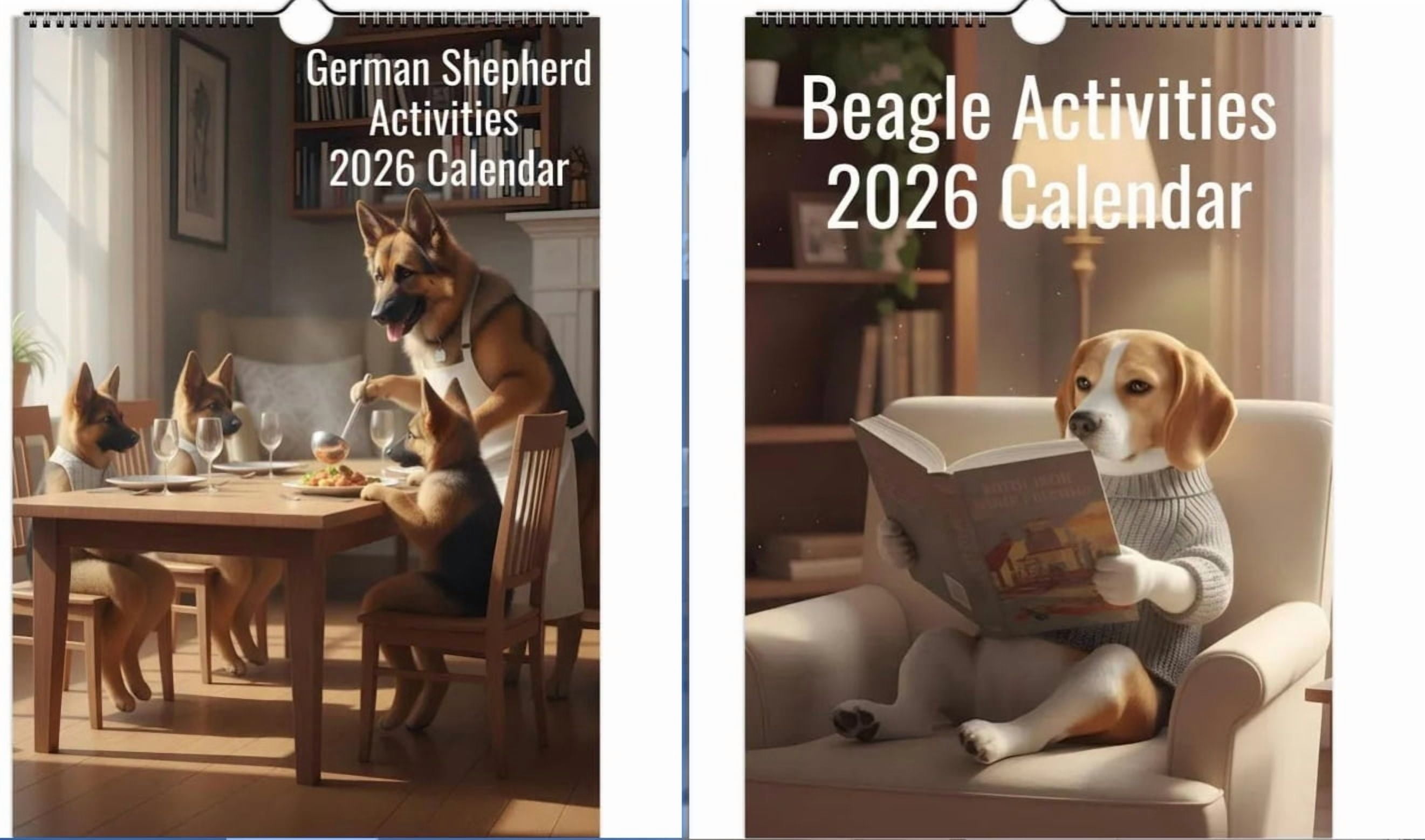 2026 Wall Calendar Dogs 12 Month Jan 2026 - Dec 2026 with Daily ...