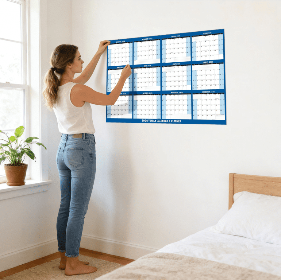 2026 Wall Calendar Dry Erase -12 Month Wall Calendar,Annual Yearly ...